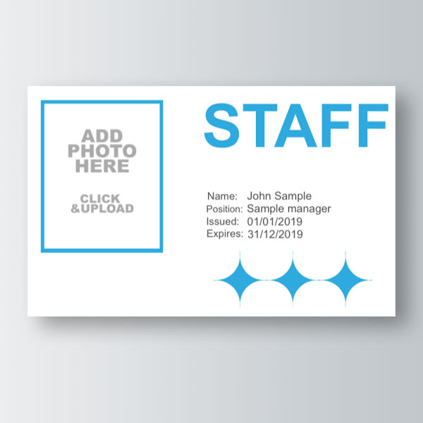 Staff ID Template Blank - Design Your Own Staff ID Cards From 60p each