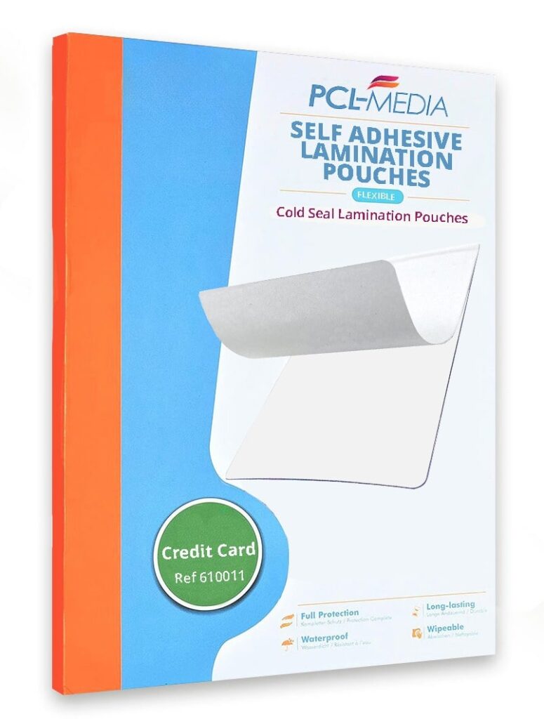 Credit Card Cold Seal Lamination Pouches 610011 PCL Media ltd